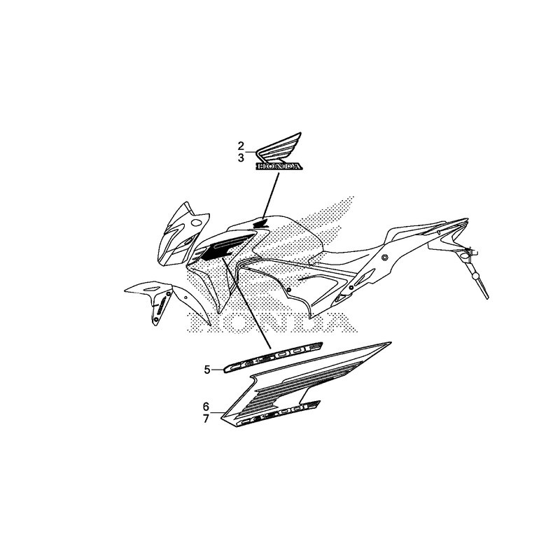 Sticker Autocollant Logo Honda CB500F 86641-MGZ-D40