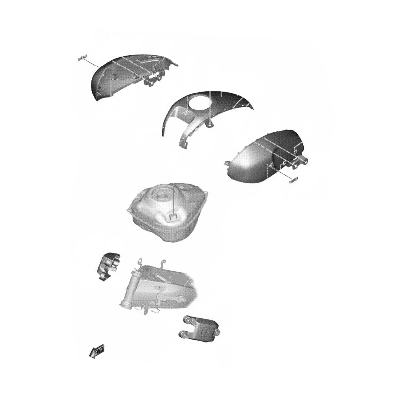 Center Tank Cover Yamaha XSR 125/155 B1V-F41B1-00