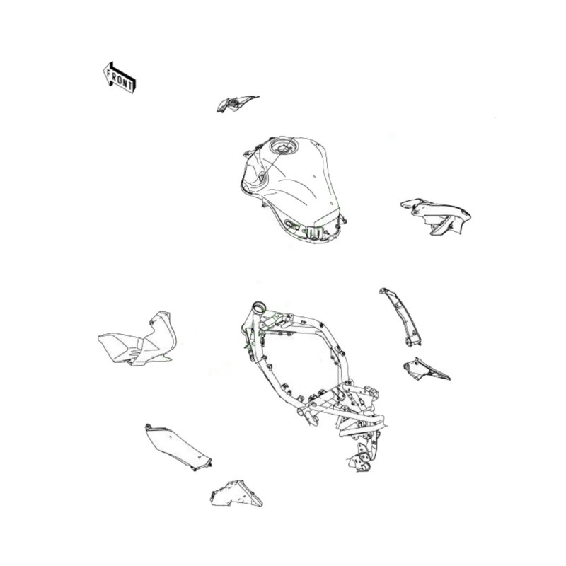 Fuel Tank Kawasaki Z900 2020 2021 2022 2023 51001-0895