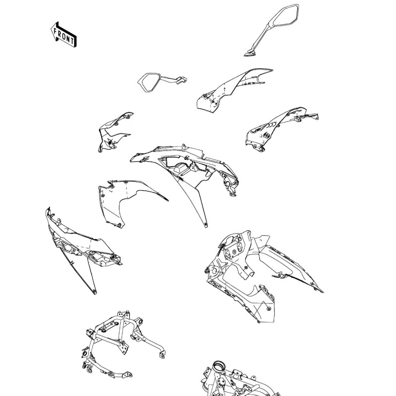 Carénage Face Avant Kawasaki NINJA 650 2020 2021 2022 55028-0713