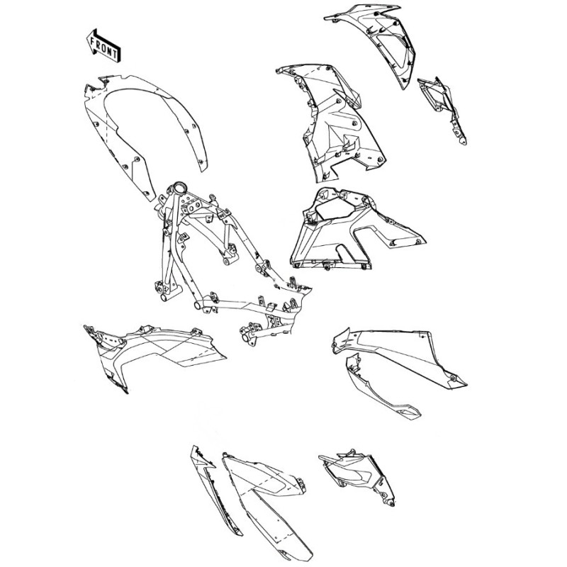 Cowling Lower Right Kawasaki NINJA 250 55028-0646-739