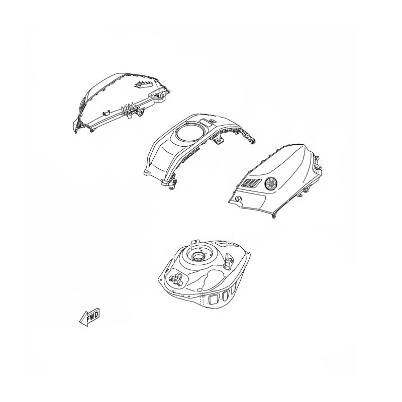 Cover Tank Center Yamaha YZF R15 / R15M BDJ-F41B1-00