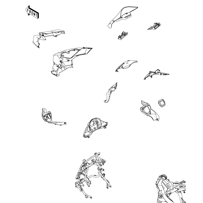 Cover Visor Center Kawasaki Versys 650 2022 2023 2024 2025 14093-1191