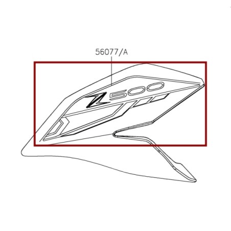 Pattern Shroud Left Outer Kawasaki Z500 56077-2574